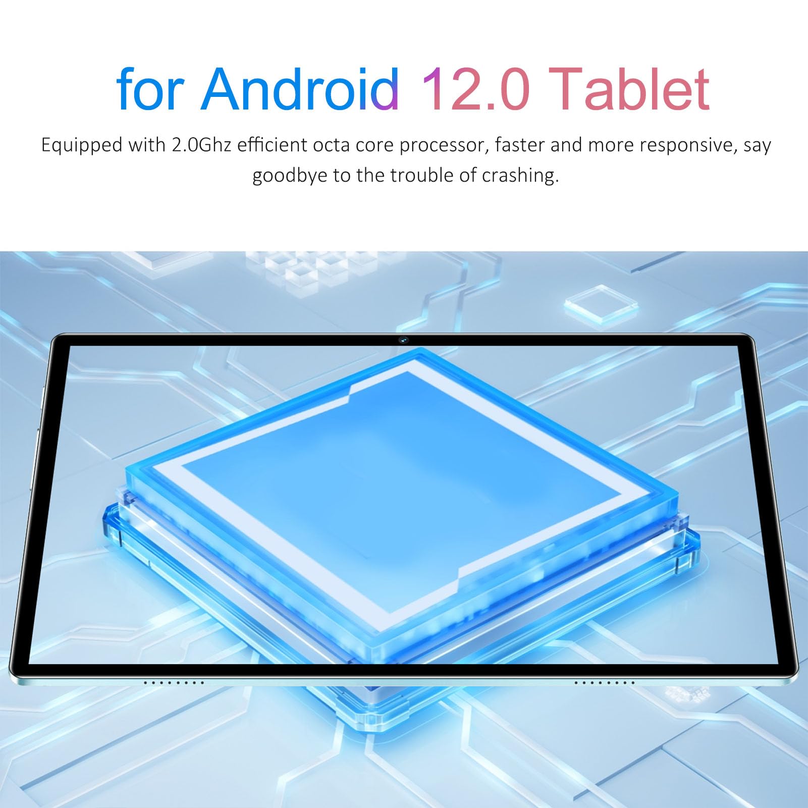 10.1 Inch 8GB 256GB Tablet, 8 Core CPU, 5G WiFi, 4G Network, Keyboard Case, 100-240V, Blue, with BT Keyboard Case (US Plug)