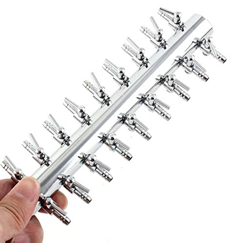 QMseller Aquarium Air Valve 18 Way Inline Manifold Air Flow Pump Tubing Splitter Lever Control Valve