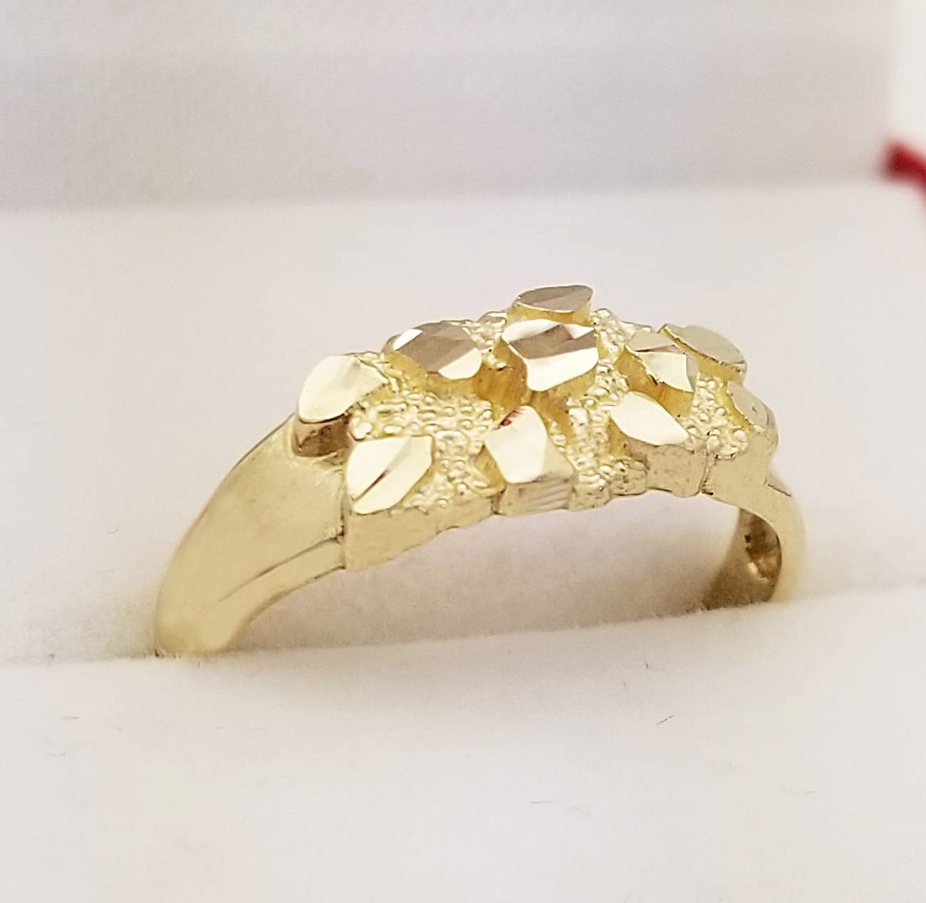 10k Yellow Gold Nugget Ring For Women