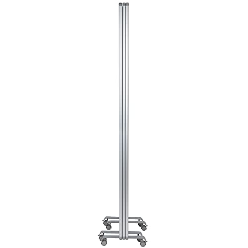 Flash Furniture Raisley Double Sided Mobile Magnetic Whiteboard/Cloth Partition with Lockable Casters, 72"H x 24"W (3 sections included)