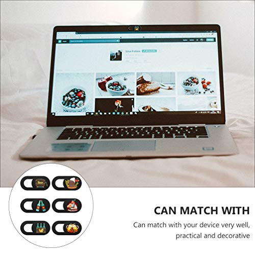 OSALADI USB Camera USB Camera 6pcs Webcam Cover Camera Blocker Beer Pattern Laptop Camera Lens Slider Webcam Lens Protector Lens Privacy Cover Webcam Lens Cap Shutter USB Camera Desktop Camera
