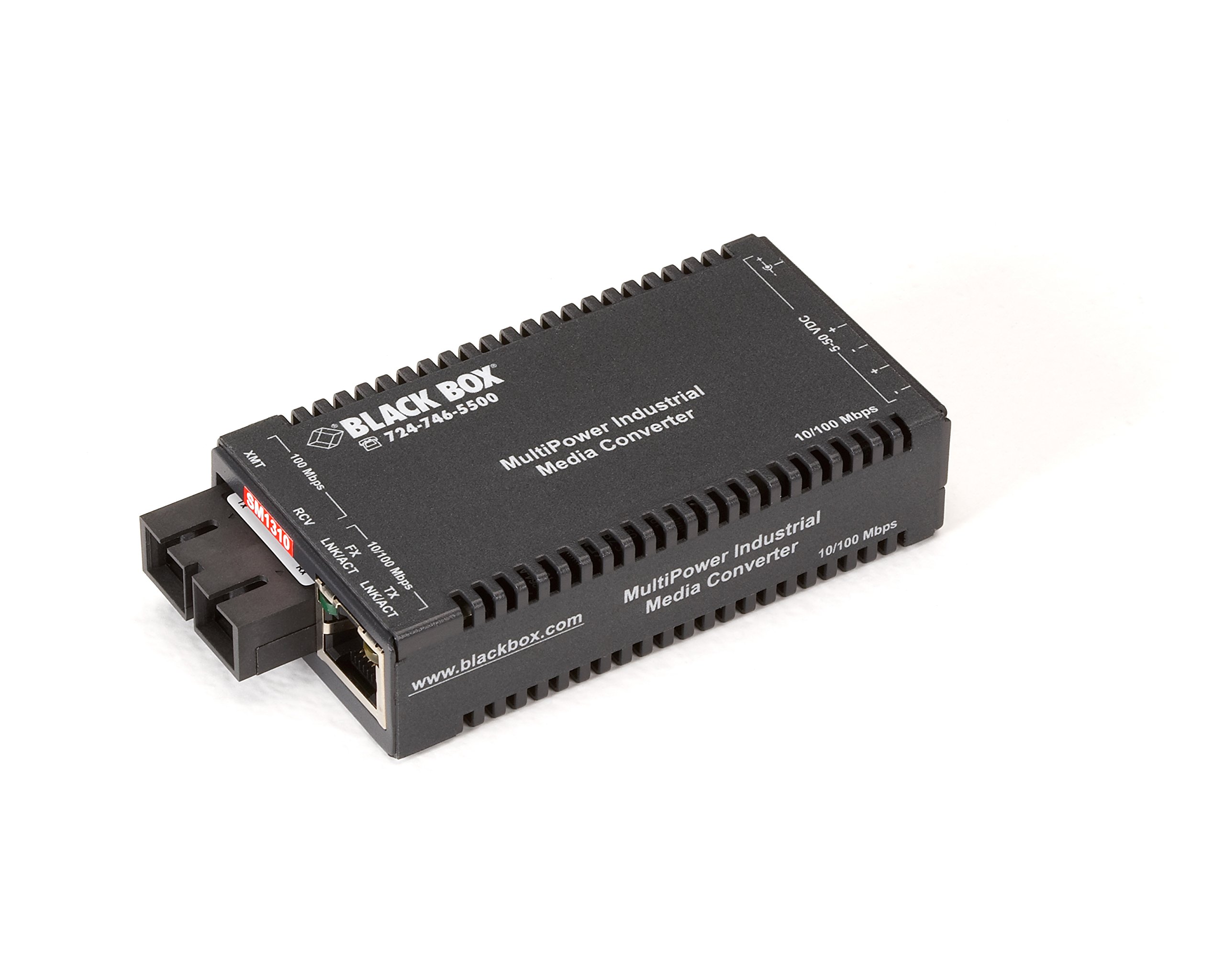 Black Box FST ETH IND MED Conv COP to 100Mbps SM FBR, HRD, 1310nm, 40km, ST