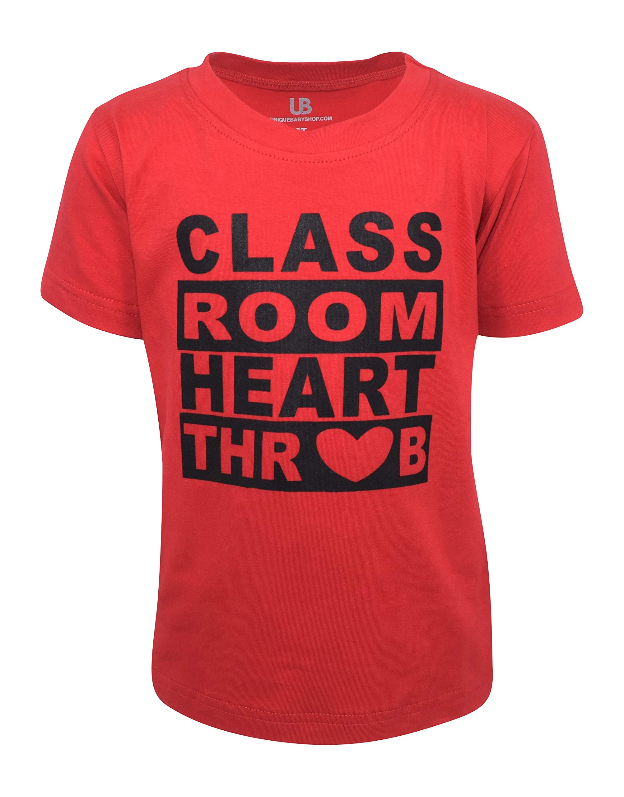 Unique Baby Boys Valentine's Day Classroom Heartthrob T-Shirt (7) Red