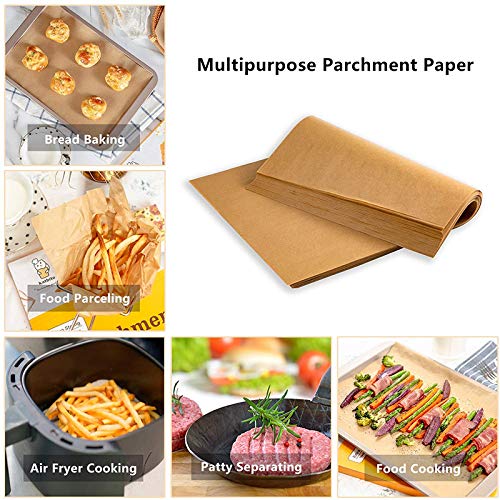 100 Pieces Parchment Paper Baking Sheets 8 x12 Inches, Precut Non-Stick Parchment Paper for Baking, Cooking, Grilling, Frying and Steaming - Unbleached, Fit for Quarter Sheet Pans