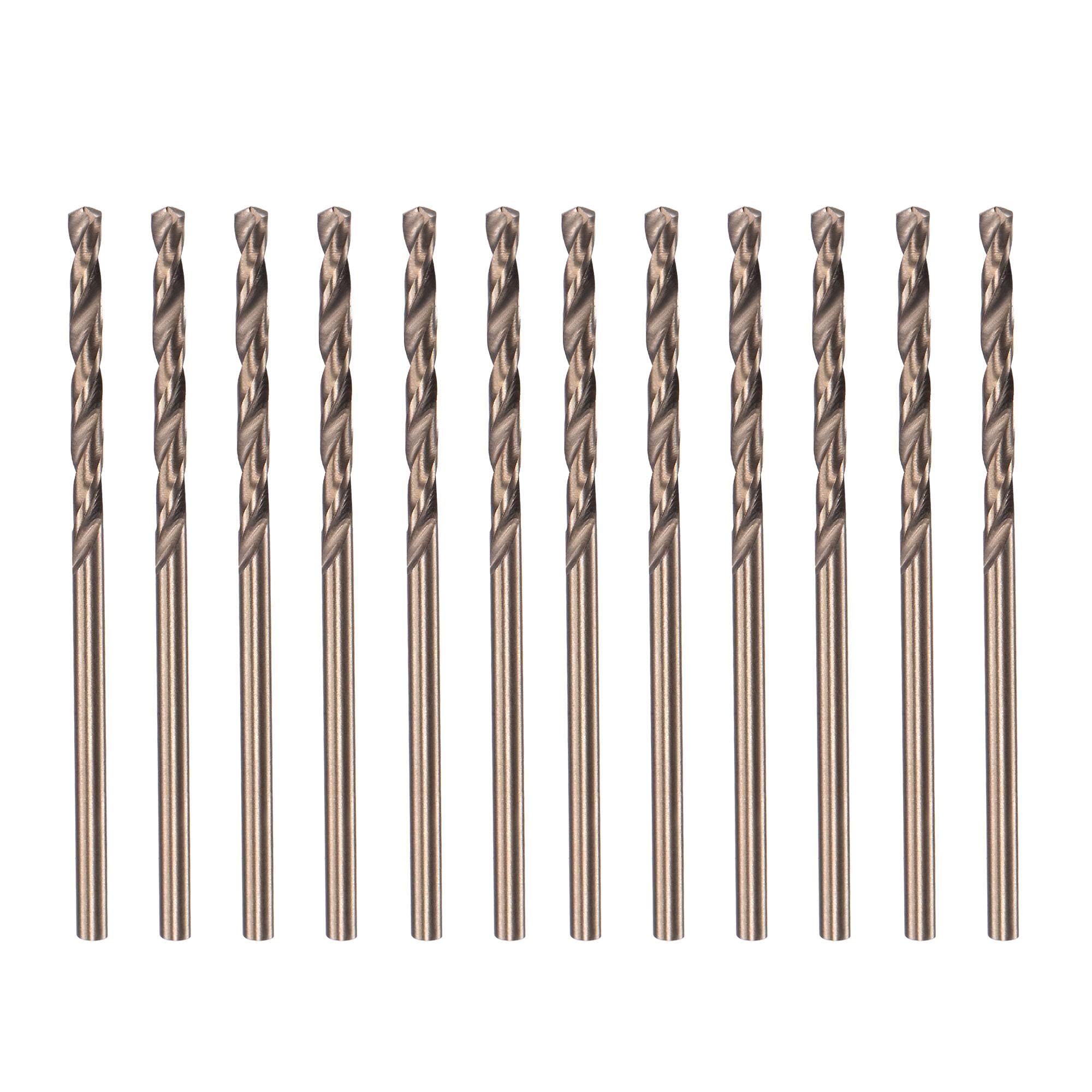 uxcell 2.3mm Drill Bits High Speed Steel Straight Shank 52mm Length Twist Drill Bit Fully Ground Titanium Coated 12 Pcs