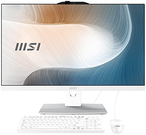 MSI Modern AM242TP AIO Desktop, 23.8" FHD Touchscreen, Intel Core i7-1165G7, 16GB Memory, 512GB SSD, WiFi 6, BT 5.1, FHD Webcam, White, Windows 10 Home (11M-487US)