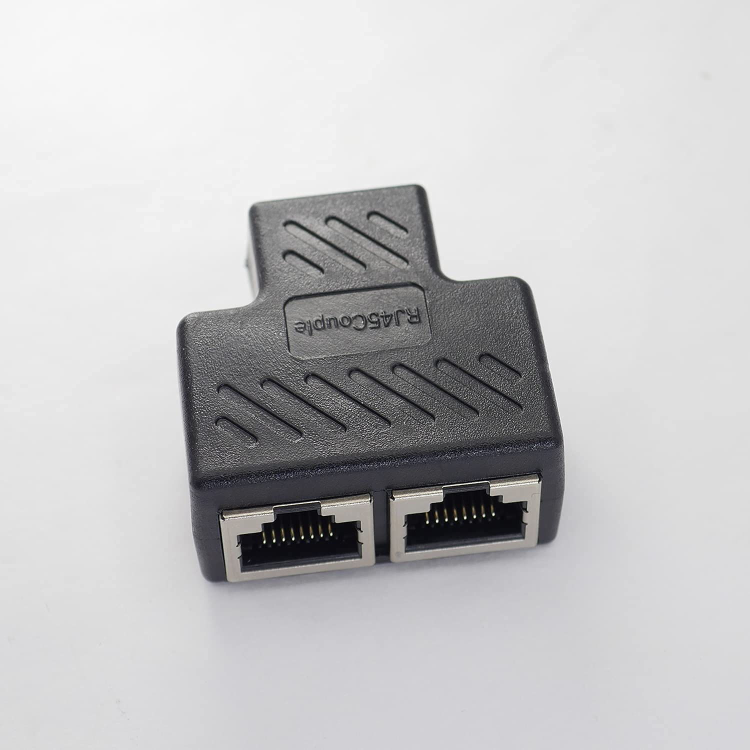 LYMGS RJ45 Ethernet Cable Splitter Network Adapter, 1 Female to 2 Female LAN Ethernet LAN Network Extension Splitter Cable, Black 1 Pack
