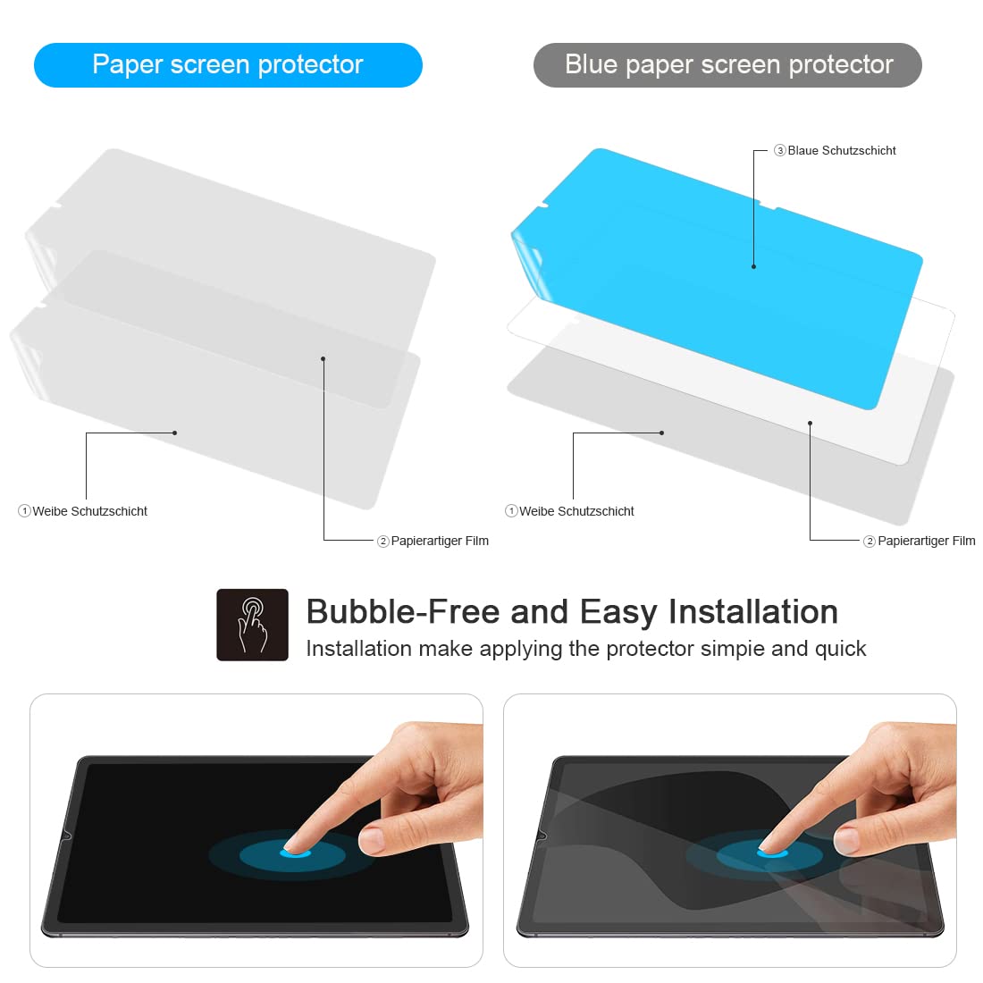 WEOFUN 3 Pack Screen Protector for Samsung Galaxy Tab S6 Lite 10.4” 2020,Matte Screen Protector for Writing & Drawing with S pen