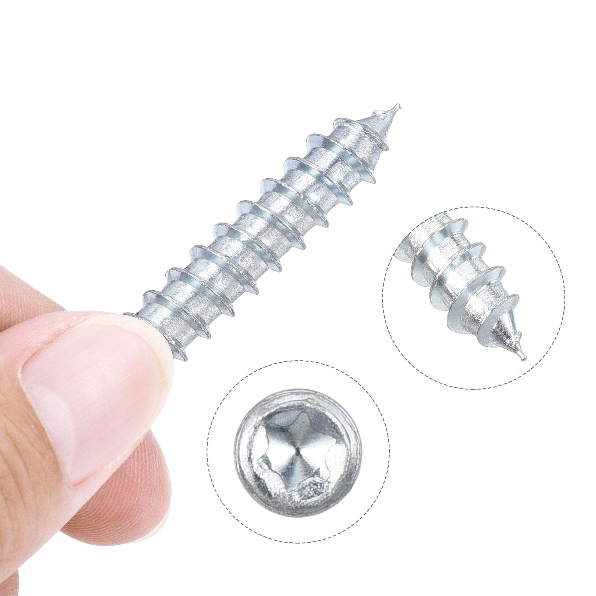 uxcell M8x25mm Hanger Bolts Double Head Dowel Screw for Wood Furniture 10pcs