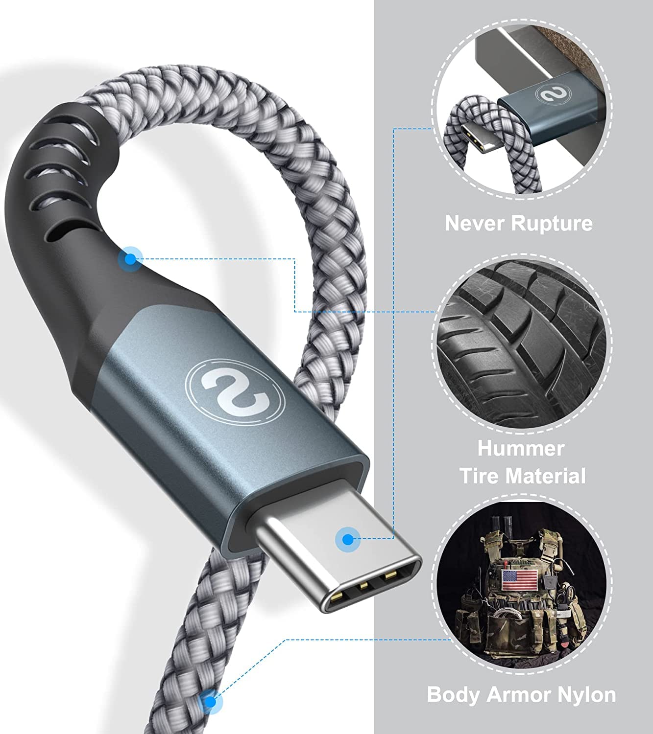 USB C to USB C Cable [2-Pack 6.6ft] PD 60W iPhone 16 Charger Nylon Braided Cord for iPhone 16 15 Pro Max Plus MacBook iPad Pro Air Mini Samsung S24 S23 S22 S21 S20 S10 Note 20 10 Flip LG Moto Pixel LG