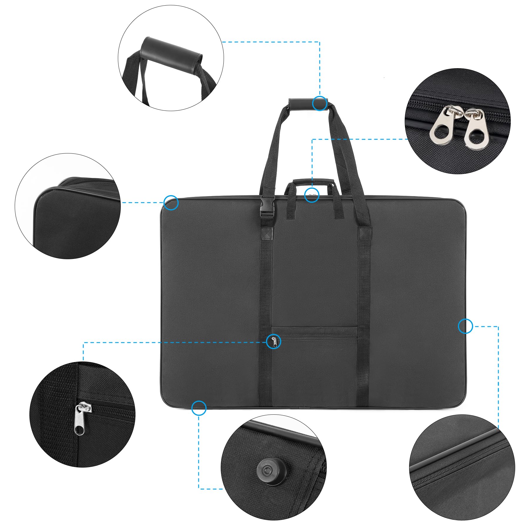 1st Place Products Premium Art Portfolio Case - 32" x 42" - Soft Sided - Steel Frame - Waterproof & Tear Resistant - Artwork, Photography, Sketch, LCD, Monitor, Solar Panel - Shoulder Straps & Handles