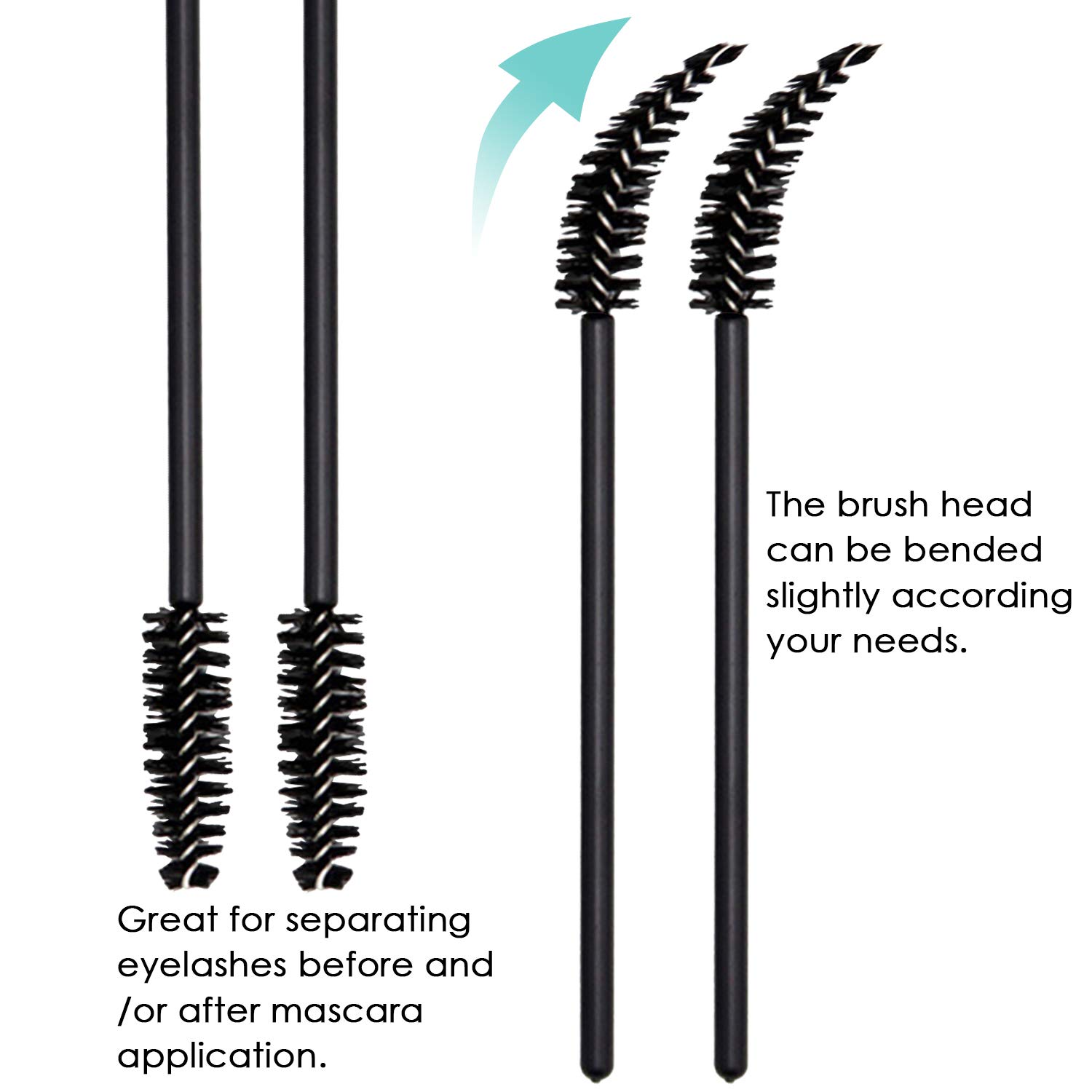 300 Pcs Disposable Mascara Wand Eyelash Brush for EyeLash Extension Supplies