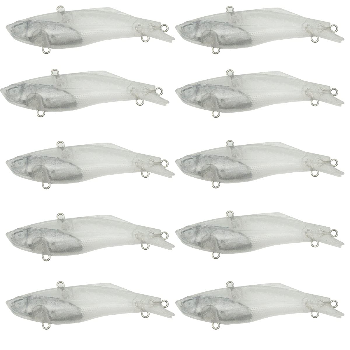 10PCS Unpainted VIB Lipless Sinking Fishing Pencil Lures 82mm 19.87g ABS Hard crankbait 8291 with Free Eye