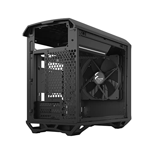 Fractal Design Torrent Nano Black - Solid Side Panel - Open Grille for Maximum air Intake - 180mm PWM Fan Included - Type C - mITX Airflow Mini Tower PC Gaming Case