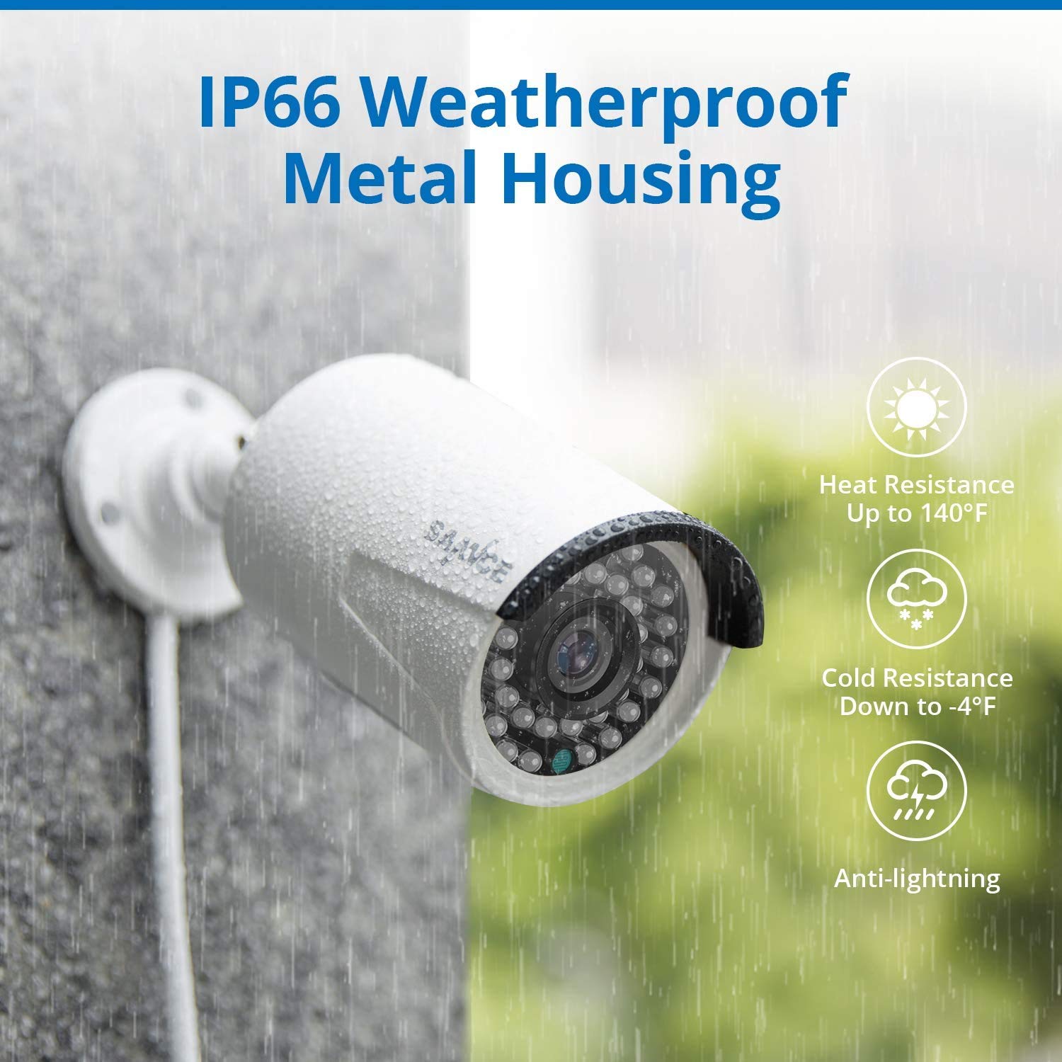 SANNCE 5MP PoE IP Security Camera for PoE NVR, 2Pcs Outdoor Weatherproof Cameras with Smart IR LEDs, Night Vision, Motion Detection, One-Way Audio, Compatible with Alexa