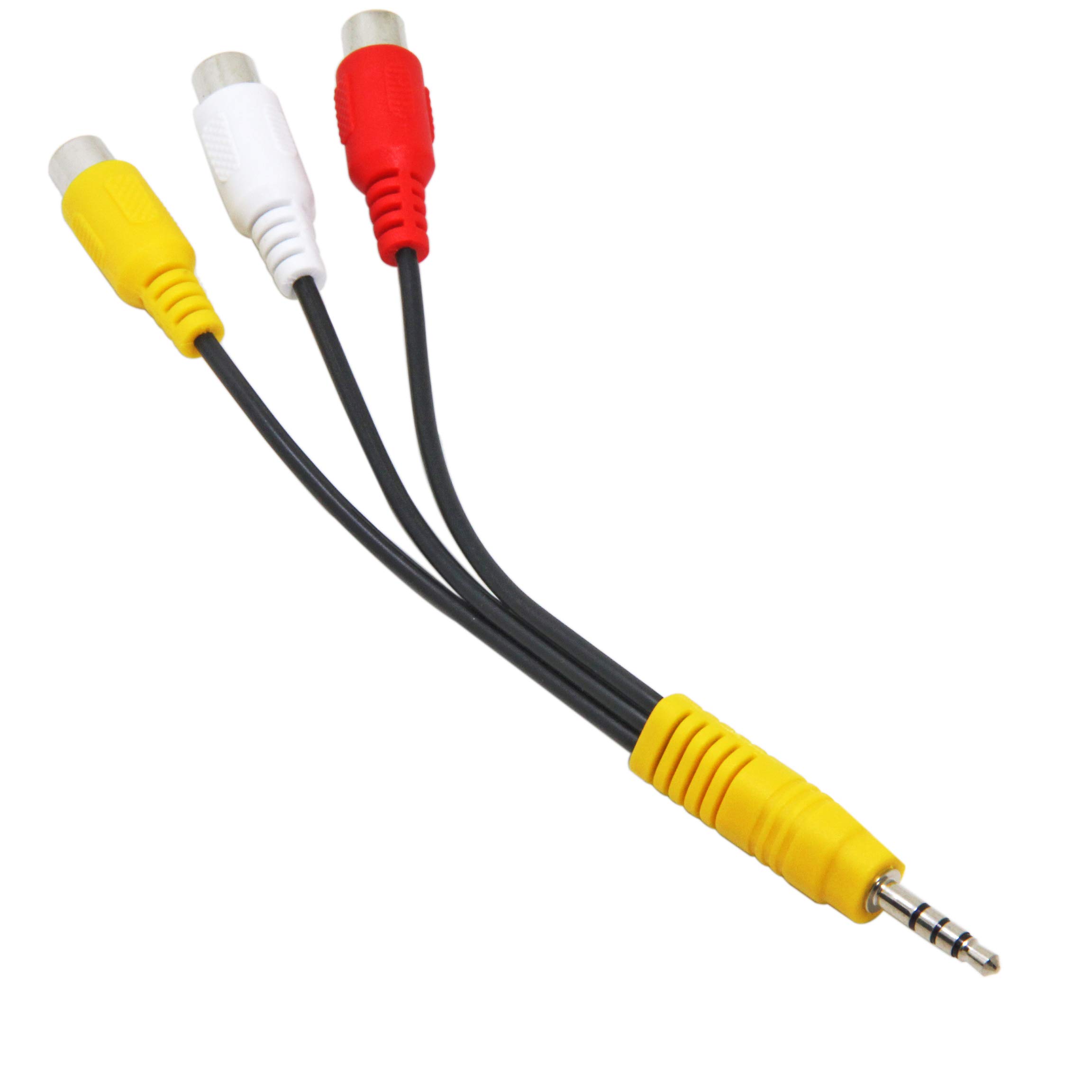 3.5mm to RCA AV Cable, AV Adapter for Samsung TV, Ancable 2-Pack 6-Inch(15cm) Component to 3.5mm Audio/Video Splitter for TV, DVD Player,Gamecube, Wii, Old Sega Saturn