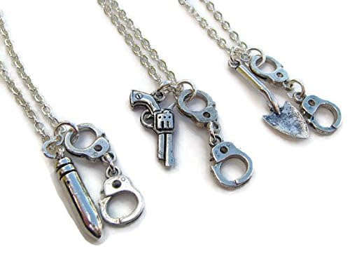 3 Partners In Crime Necklaces, Best Friends Set, Friendship Necklace