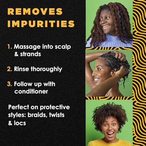 My Black is Beautiful Clarifying Sulfate Free Shampoo for Build Up, For Dry and Damaged Hair, Blue Ginger and Mint, 9.6 fl oz