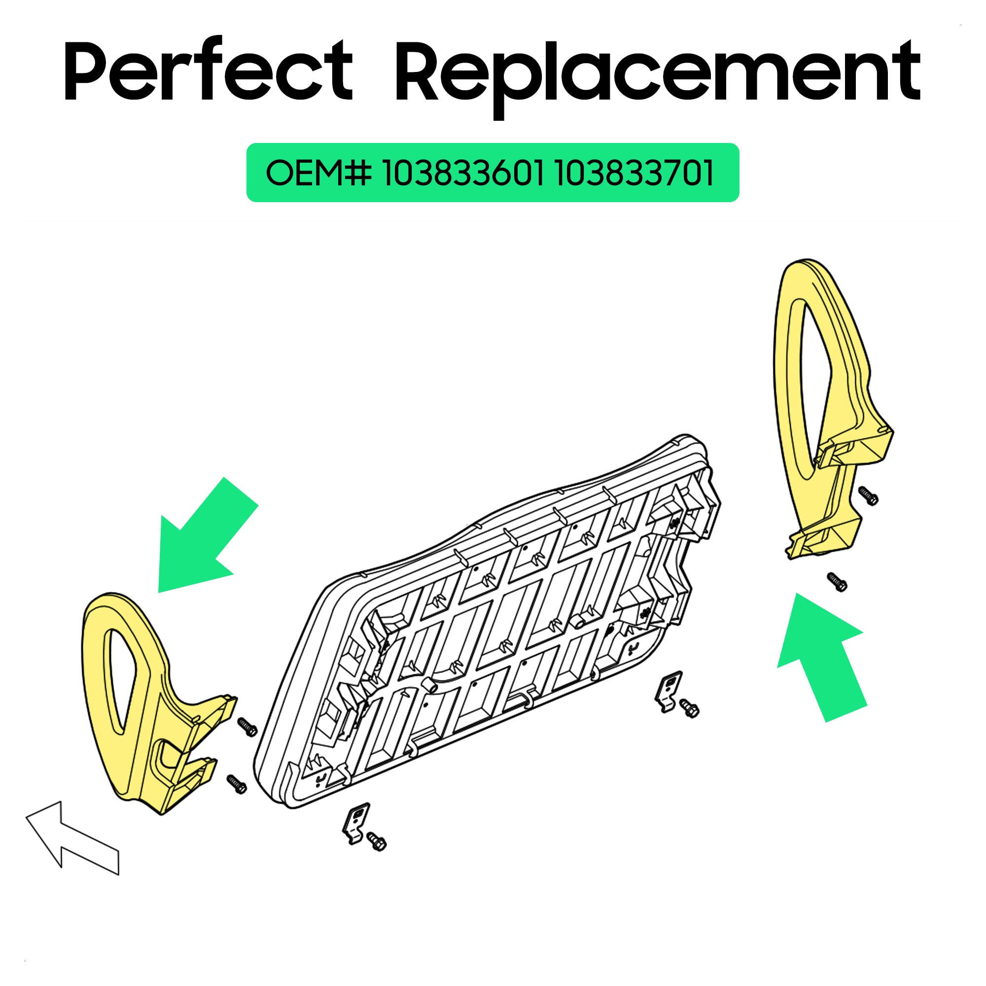 10L0L Golf Cart Arm Rest Hip Restraint for Club Car Precedent 2012-up, Driver and Passenger Side, OEM# 103833601 103833701, 1 Pair (Left + Right)