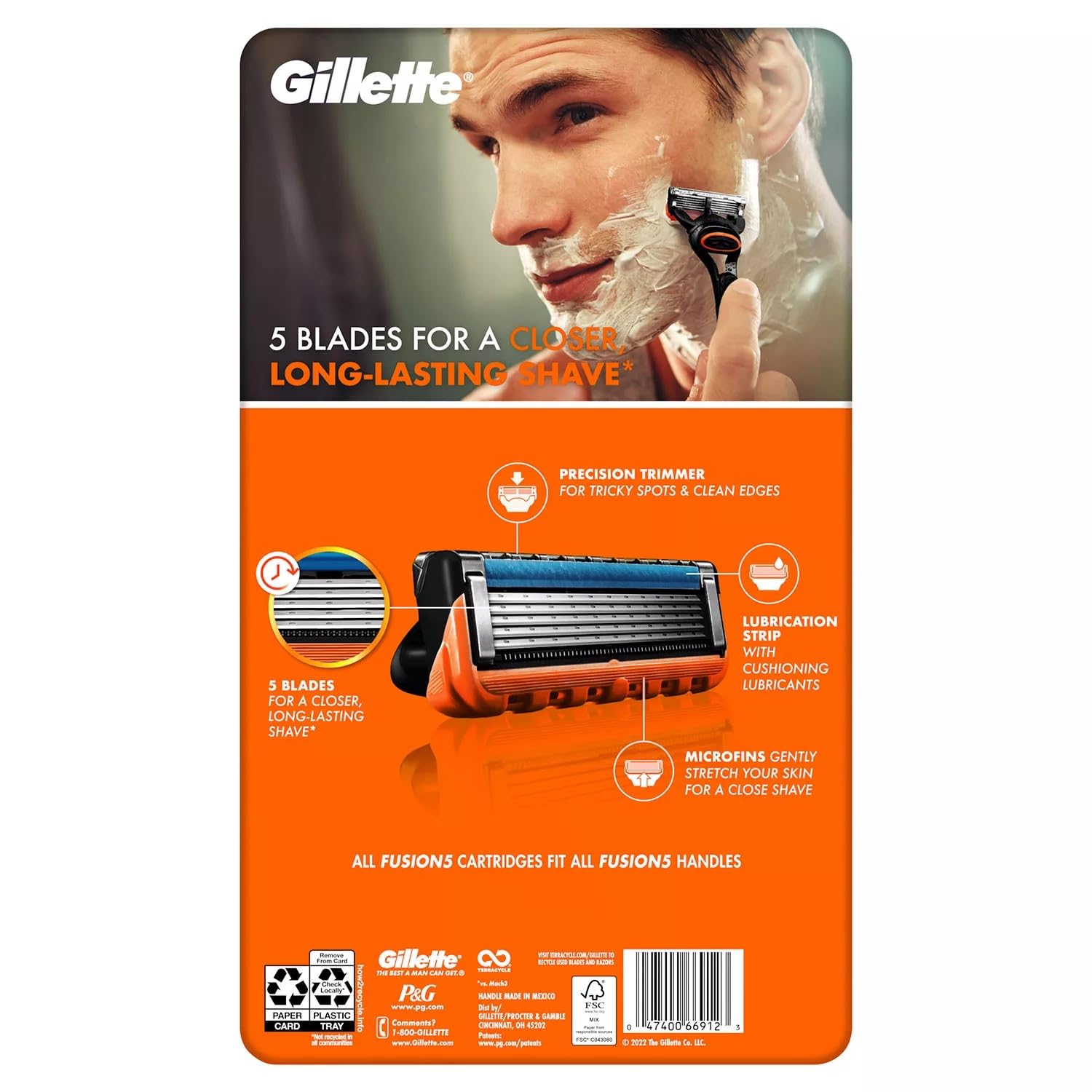 Gillette Fusion5 Men's Razor Handle + 9 Blade Refills