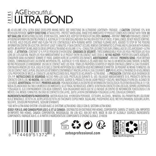 ULTRA BOND 40 Volume Hair Developer with Built-in Bonding to Strengthen & Protect Hair, 4 Fl Oz
