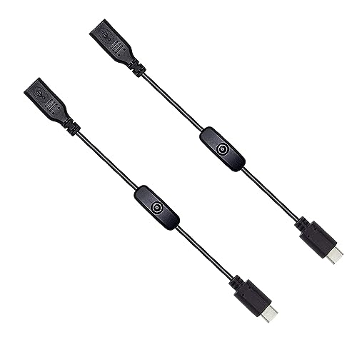 PNGKNYOCN 30cm USB C Male to Female On/Off Switch Cable YOUCHENG for Raspberry Pi 4 (2-Pack)