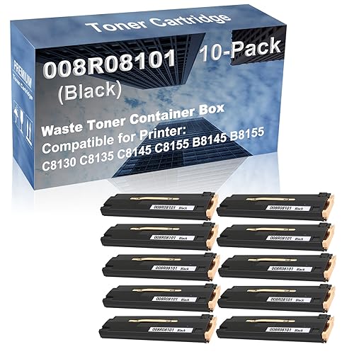 10-Pack Compatible High Capacity 008R08101 Waste Toner Container Box use for C8130 C8135 C8145 C8155 B8145 B8155 Printer (Black)