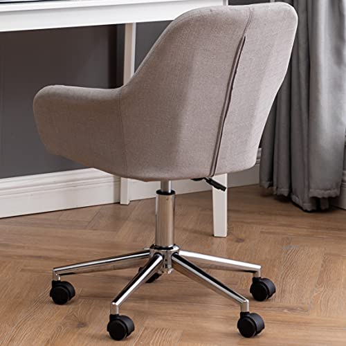 BTEXPERT Arm Mid Back Home Computer, Office Task Wheels, Swivel Height Adjustable, Comfy Soft Desk Chair, (5174), Gray Fabric