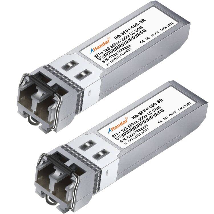 10GBase-SR SFP+ Transceiver,Handar 10GB 850nm MMF, Compatible with Cisco Ubiquiti UniFi UF-MM-10G and Other Open switches, 300 Meters, LC
