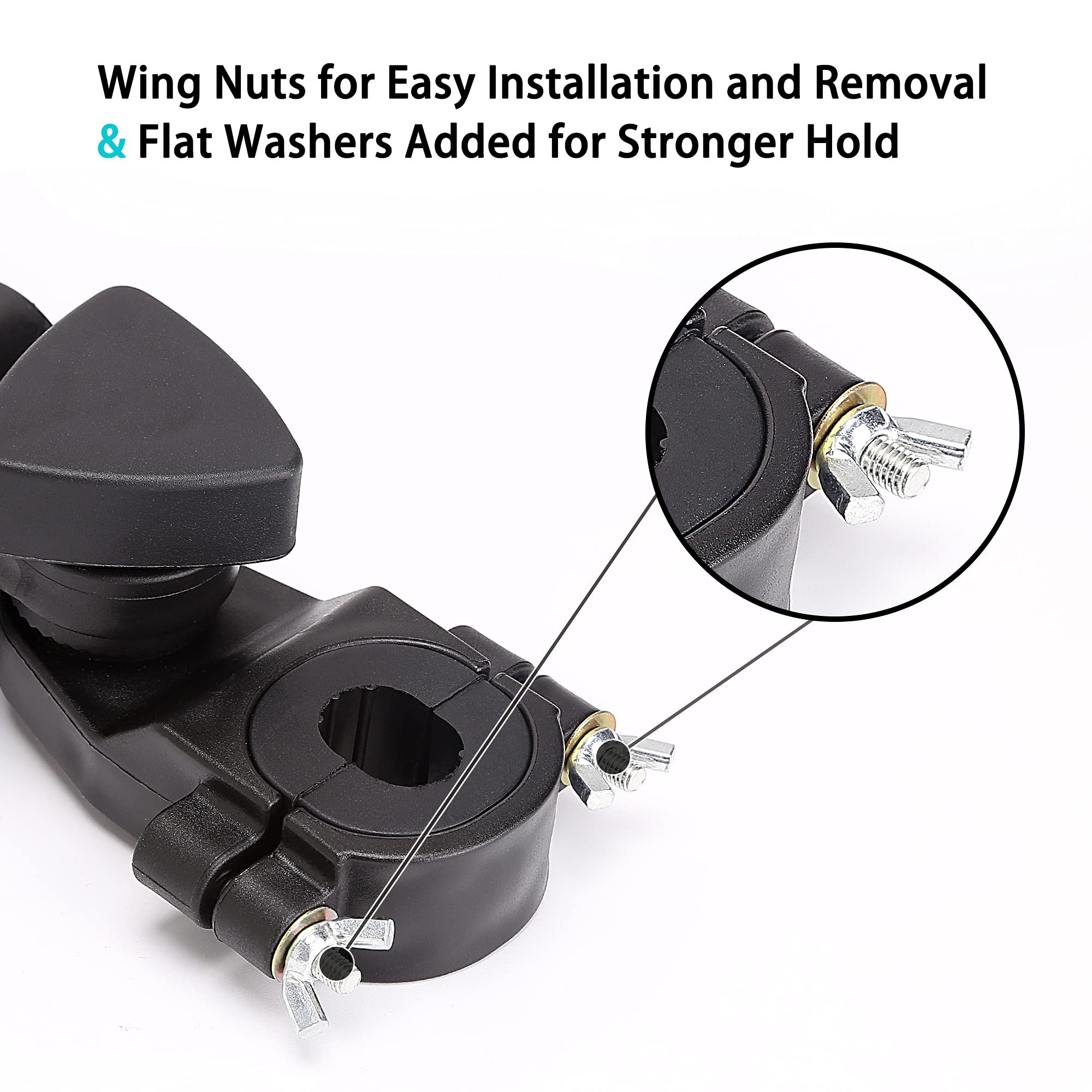 10L0L Universal 3 Wheel Golf Push Cart Umbrella Holder, Adjustable Angle, Umbrella Clip Mounting Attachment for Stroller Wheelchair