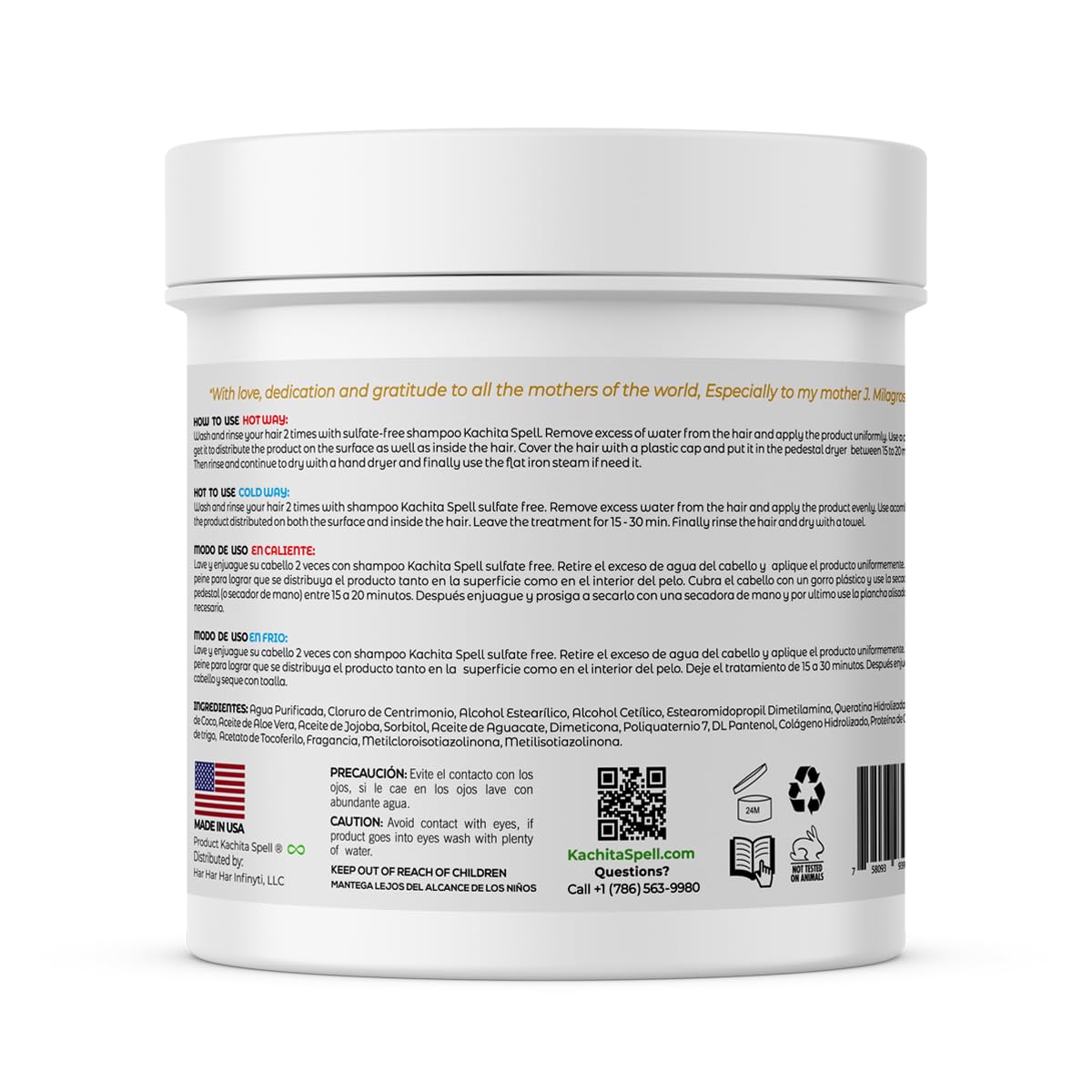 Kachita Spell Botox Hair Treatment - 16oz, Rejuvenates Dry/Damaged Hair, Reduces Frizz, Provides Deep Hydration, Volume Control, and Smoothness - Formaldehyde-free BotoxMax Formula