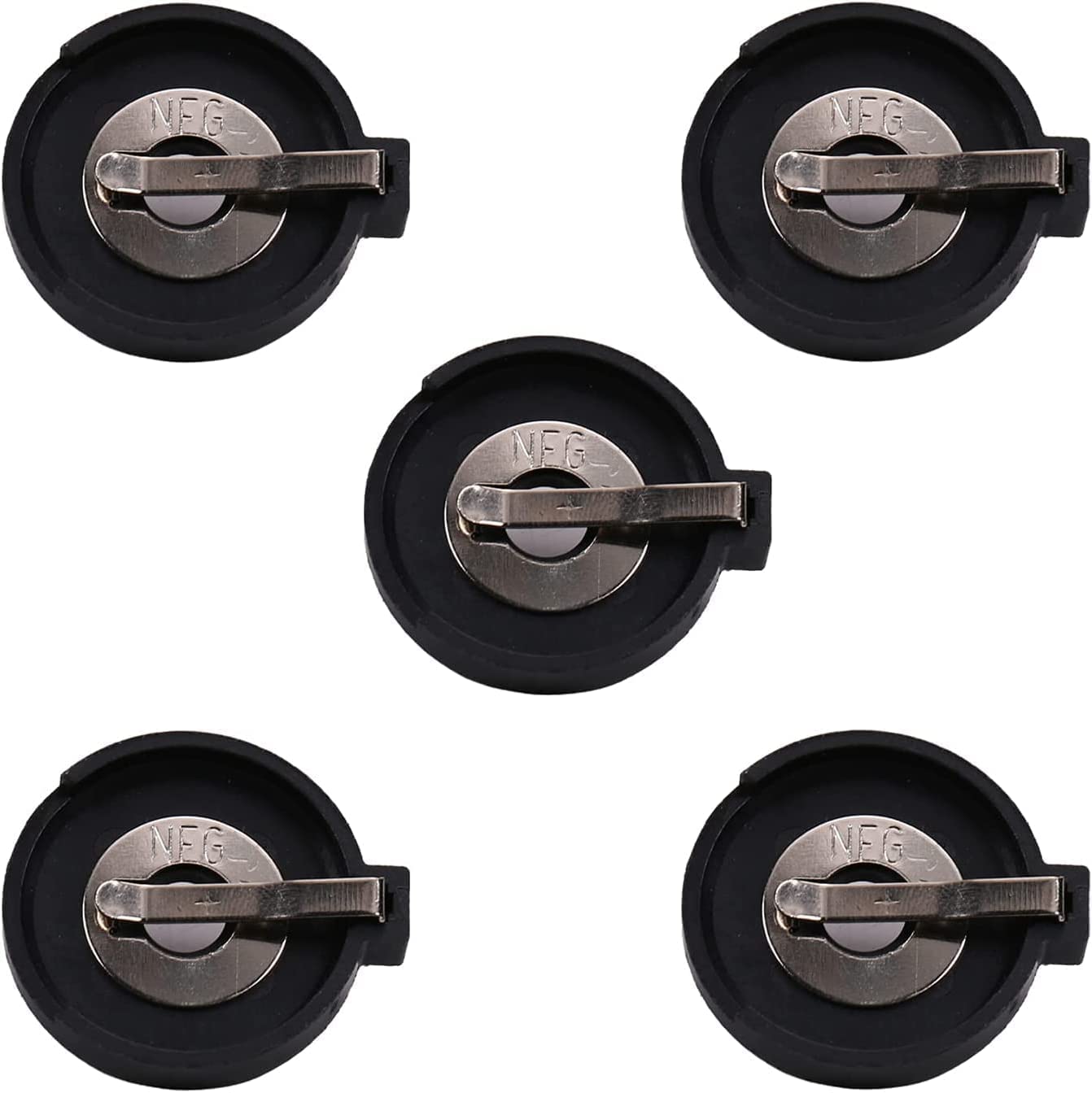 Heyiarbeit 5Pcs CR2430 Horizontal Coin Button Battery Holder Black Container Case Coin Cell Button Battery Socket Holder for 3V Button Battery