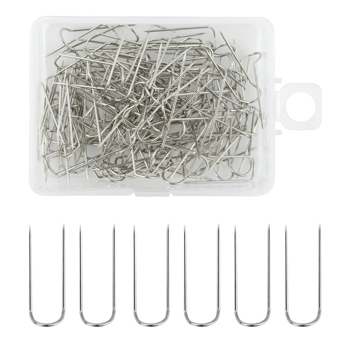 100 Pieces U Shaped Fork Pins for Sewing Double Blocking Pins U-Pins for Jewelry Display Craft DIY Multipurpose Straight Pins for Fabric Quilting Crafts Making Home Decor Needlecrafts Pin U Pin Needle