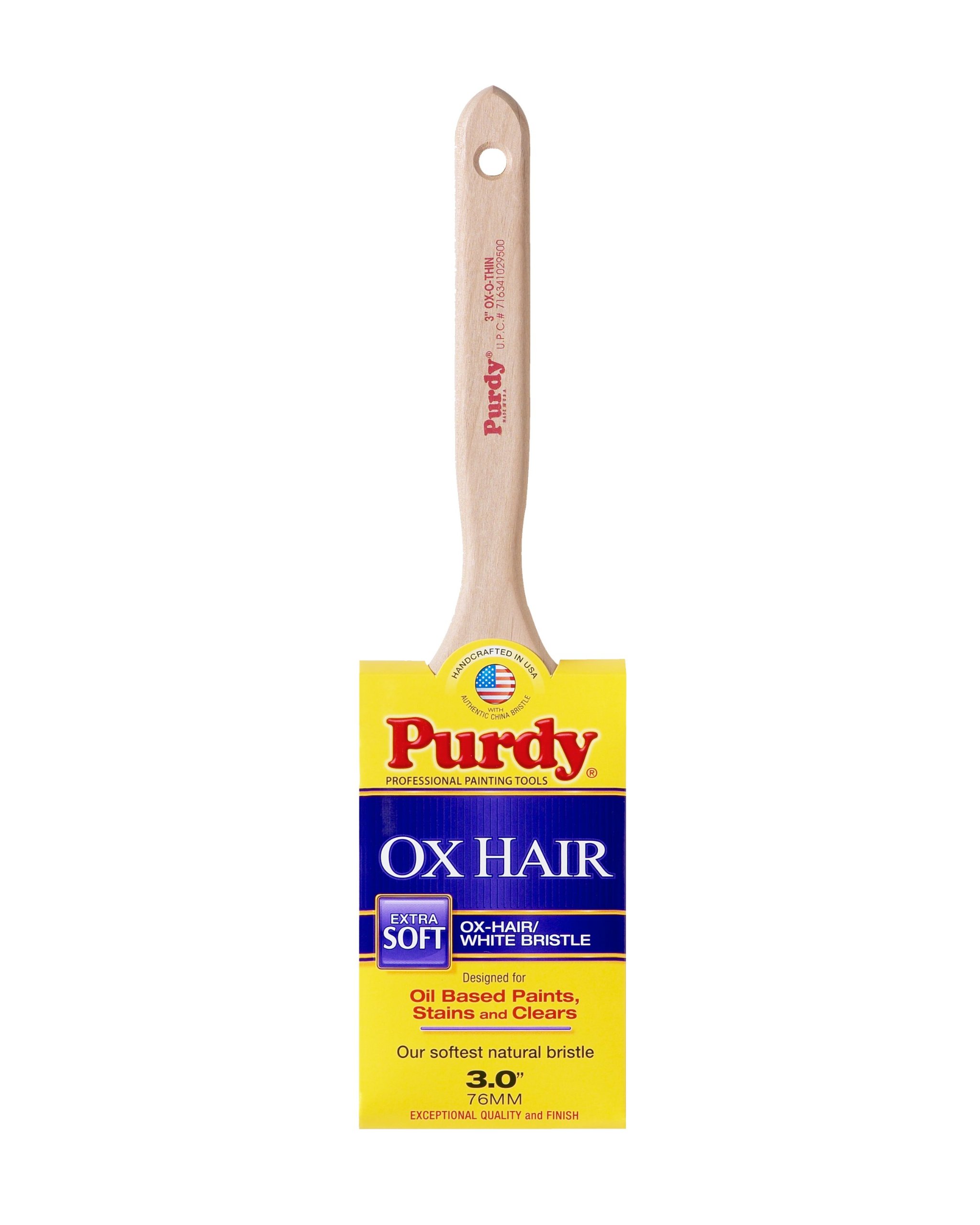 3” Purdy 144300030 Ox-O-Thin Flat Sash Paint Brush, Ox-Hair