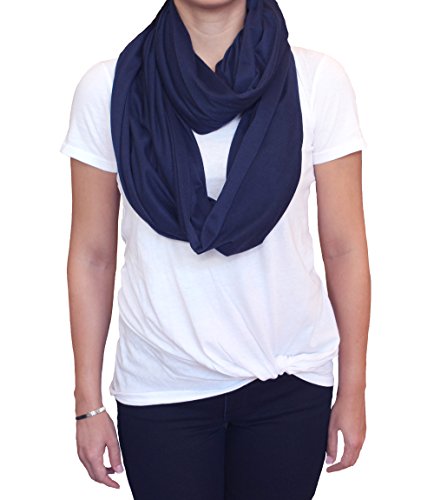 2pk LK Baby Infinity Nursing Scarf Breastfeeding Cover Ultra Soft (Grey/Navy)