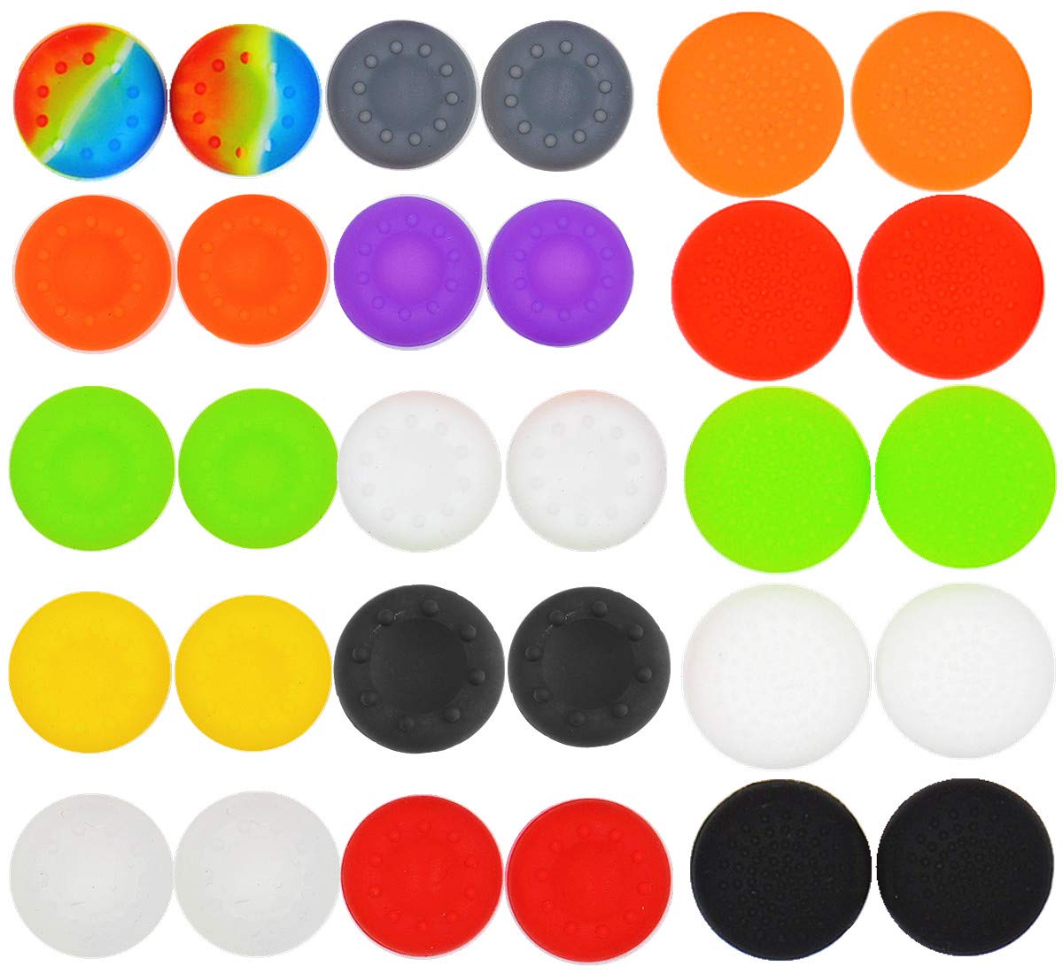 30PCS Joystick Thumb Stick Grips Cap Gamepad Replacement Parts Colorful Rubber Cover Compatibled For PS3 / PS4 / Xbox 360 / Xbox One Analog Controllers