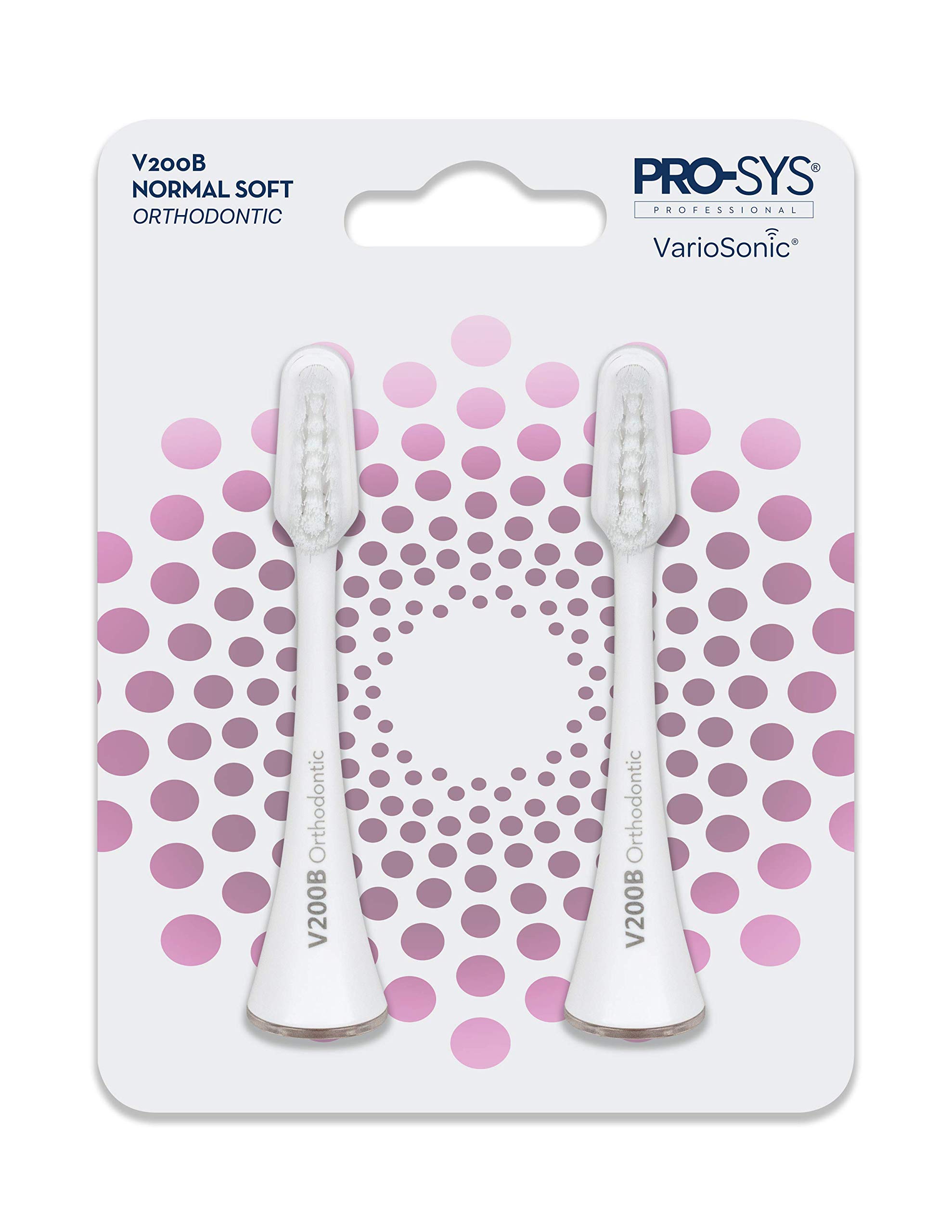 PRO-SYS VarioSonic Orthodontic for Braces, Dentures, Dental Implants Electric Toothbrush, Extra Soft Replacement Dupont Brush Heads, Rechargeable Power ADA Accepted Smart Sonic Toothbrush with Timer