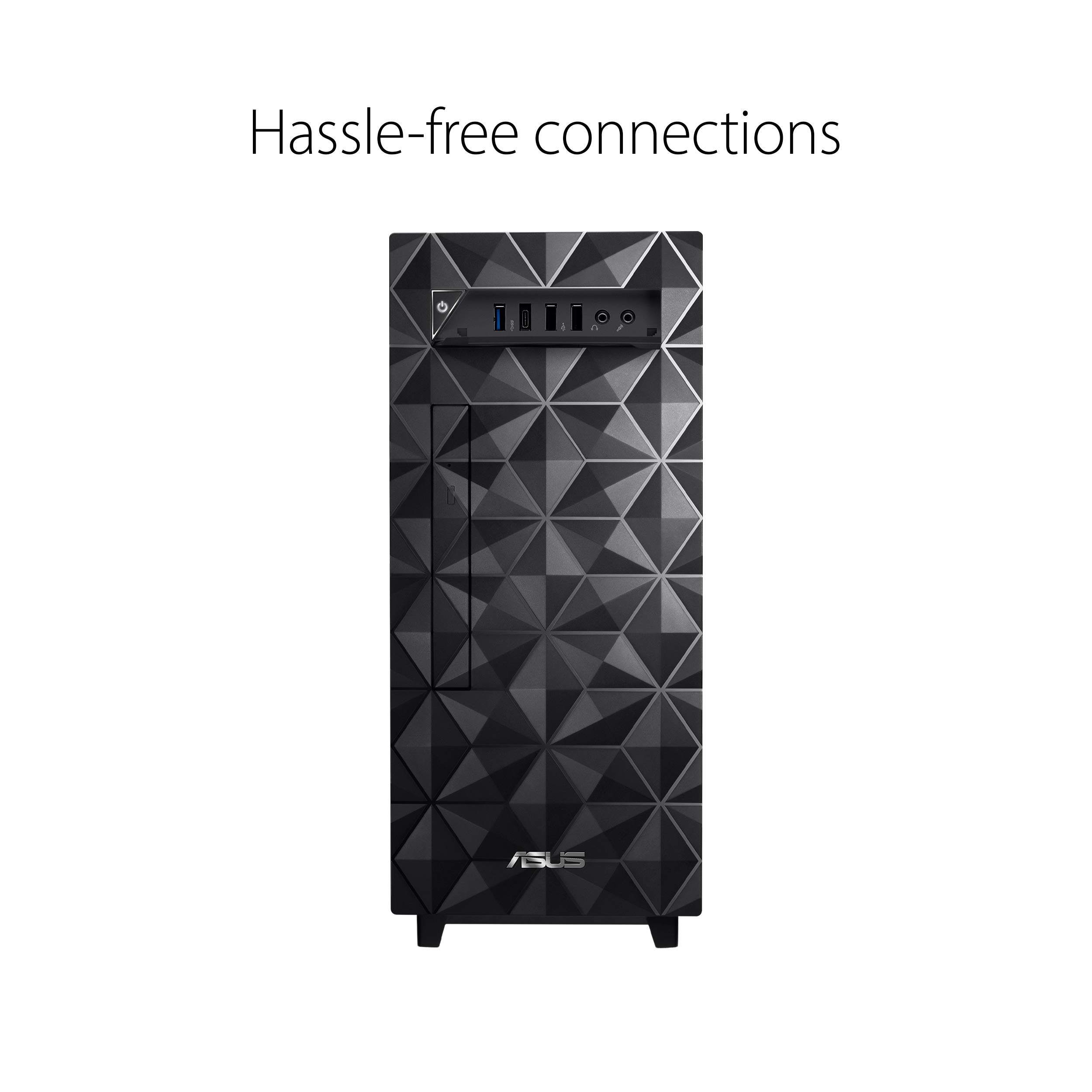 ASUS Desktop S300, Intel Core i5-10400 Processor, 16GB DDR4 RAM, 512GB PCIe SSD, DVD Drive, Windows 10 Home, Wired Keyboard & Mouse Included, Black, S300MA-DH501
