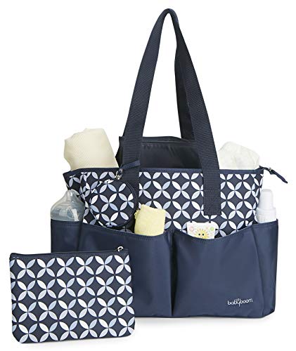 Baby Boom Ivy 4Piece Tote Diaper Bag Set, Navy, One Size