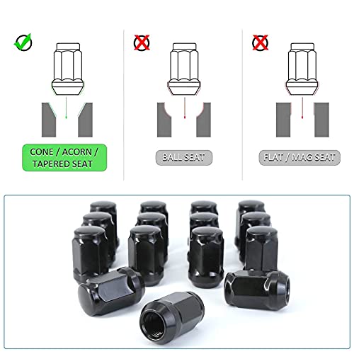 1/2"-20 Black Lug Nuts 23pc, 1/2x20 Wheel Lug Nuts
