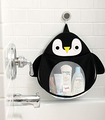 3 Sprouts Bath Storage Caddy - Organizer for Shower, Baby and Toys, Penguin