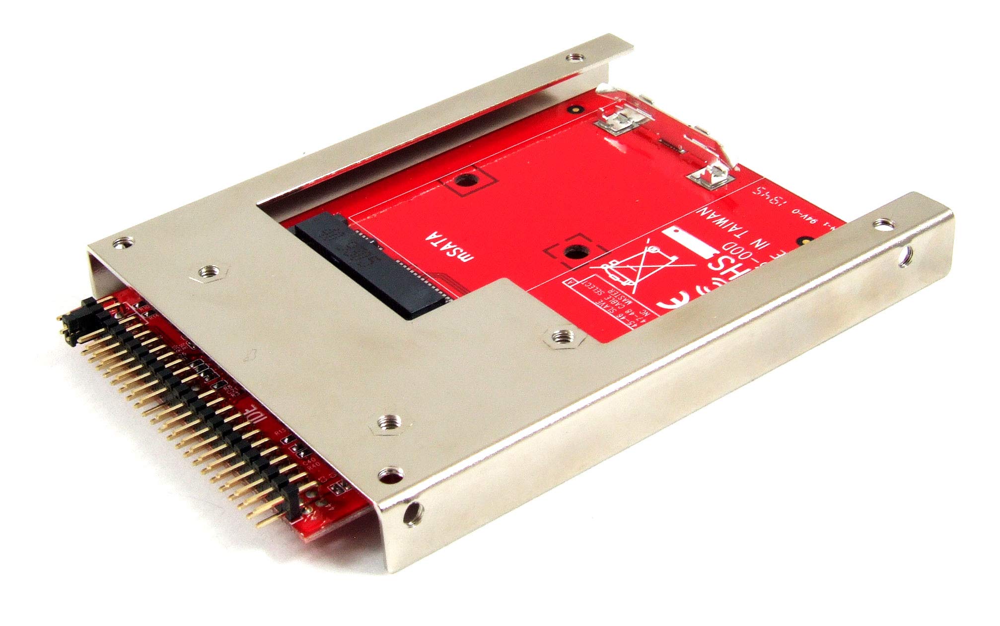 Ableconn IIDE-MSAT mSATA SSD to 2.5-Inch IDE Adapter Converter with Aluminum Frame Bracket - Latch and Retain mSATA SSD as 9.5mm 2.5" IDE SSD Drive