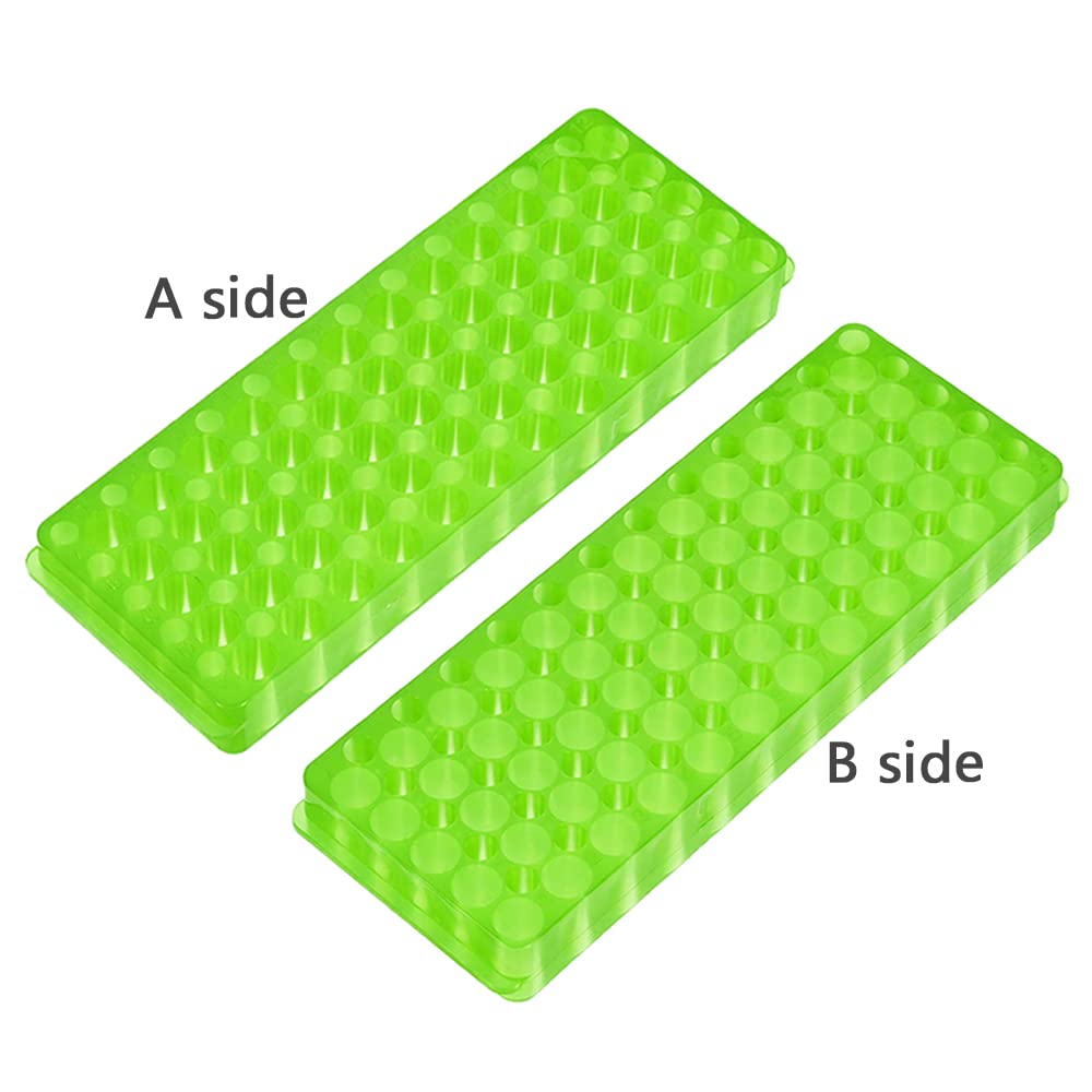 1Pcs Tube Rack,Microcentrifuge Tube Rack, Double-Sided Plate Centrifugal Pipe Rack, for 0.5ml-2ml Centrifugal Pipe, 60 Holes (Green)