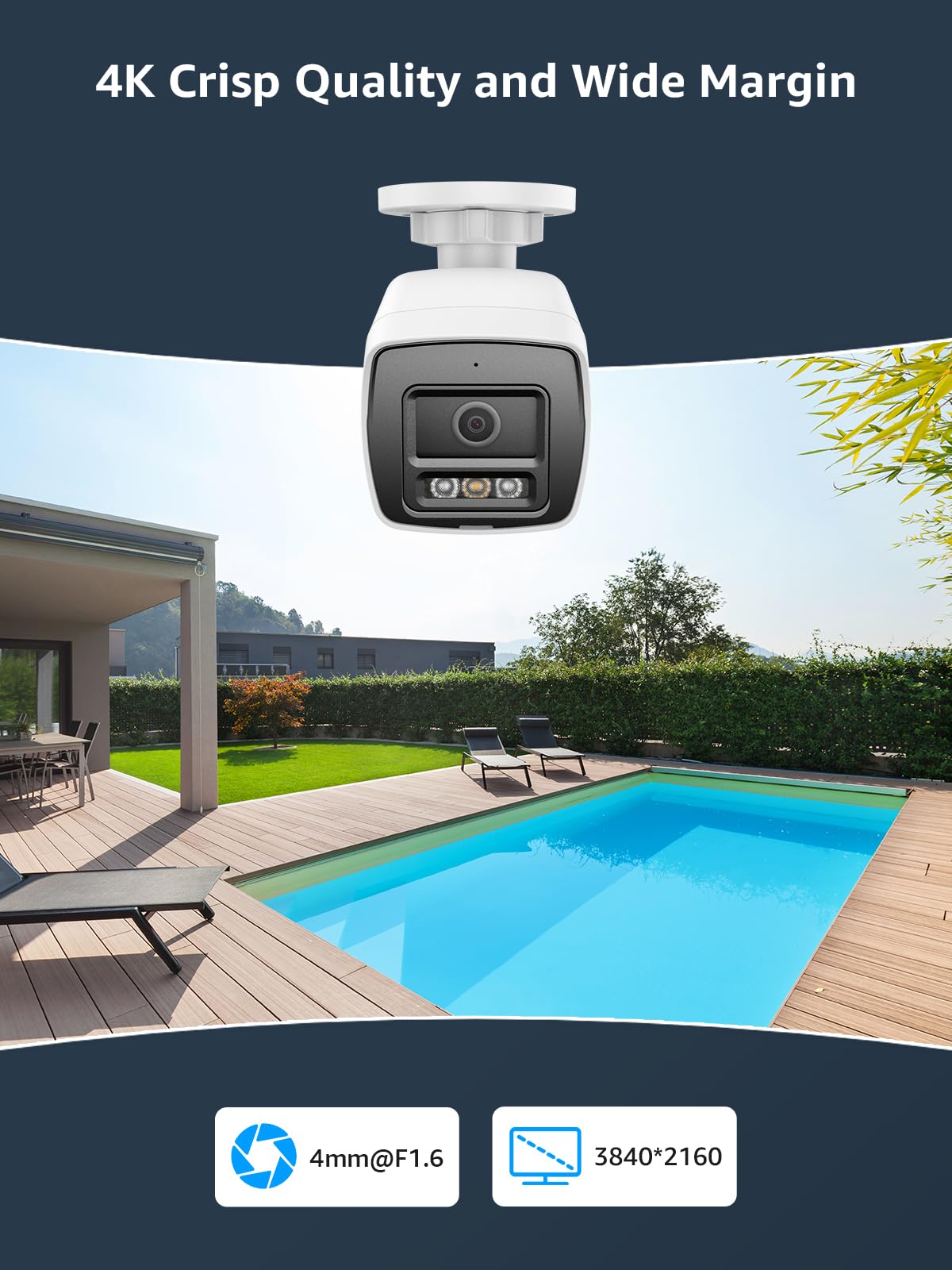 ANNKE 16CH 4K PoE Security Camera System with AI Motion Detection, 12MP H.265+ NVR and 8X 4K/8MP Wired IP Cams, Built-in Mic, Spotlight Color Night Vision, IP67, Compatible with Alexa, 4TB HDD