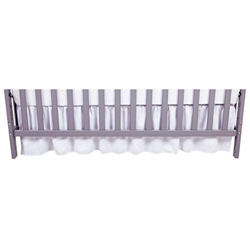 Sammy and Lou White Crib Skirt-Ruffled, White Body, White, Fits Standard Crib 28 in x 52 in, 13 in Drop