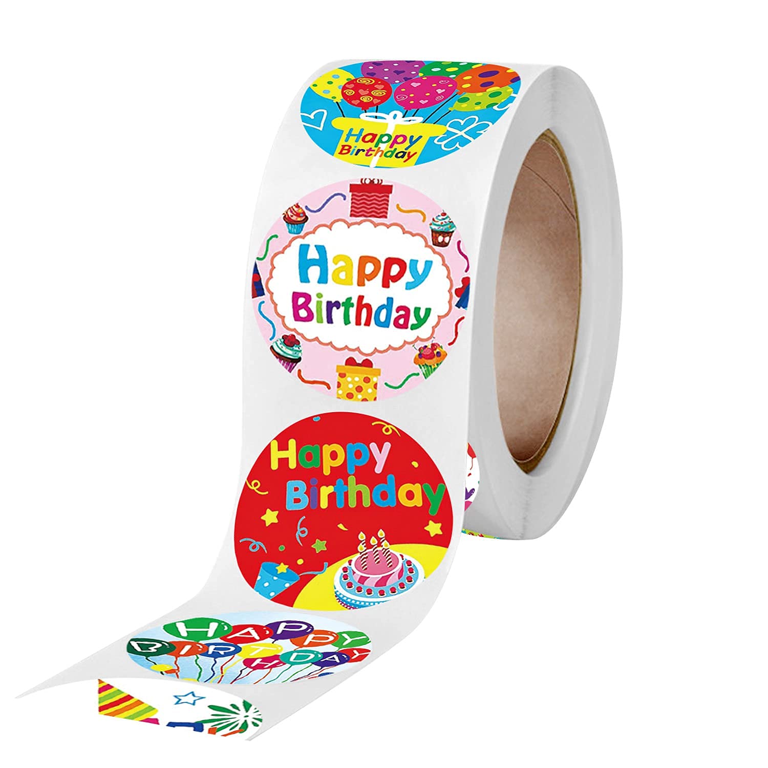 Pink Forest Happy Birthday Stickers ,Celebrate Birthday Pattern Round Decorative Sealing Stickers Labels for Adults Kids Birthday Party Home Classroom Decorations