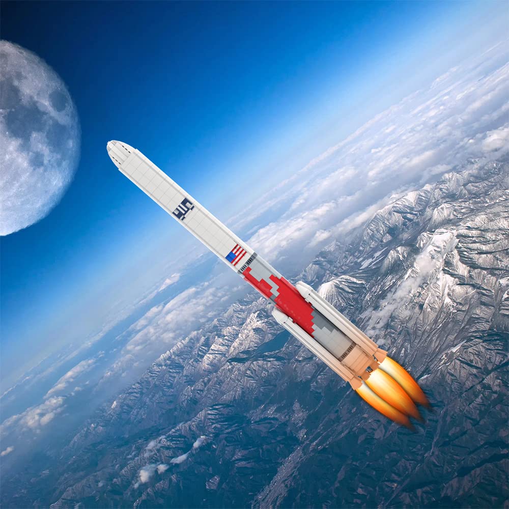 1355 Pieces Centauruss Rocket Building Blocks, Vulcam Space Launch System Rocket Vehicle Outer Space Model, 2023 Space Travel STEM Science Building Kit, Easter Children's Day Gift for Boys Girls Kids