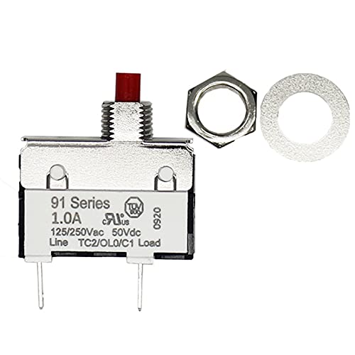 KUOYUH USA 1-3.75 Amps 91 Series Push-to-Reset Thermal Circuit Breaker (1-Pack) (1.0A)
