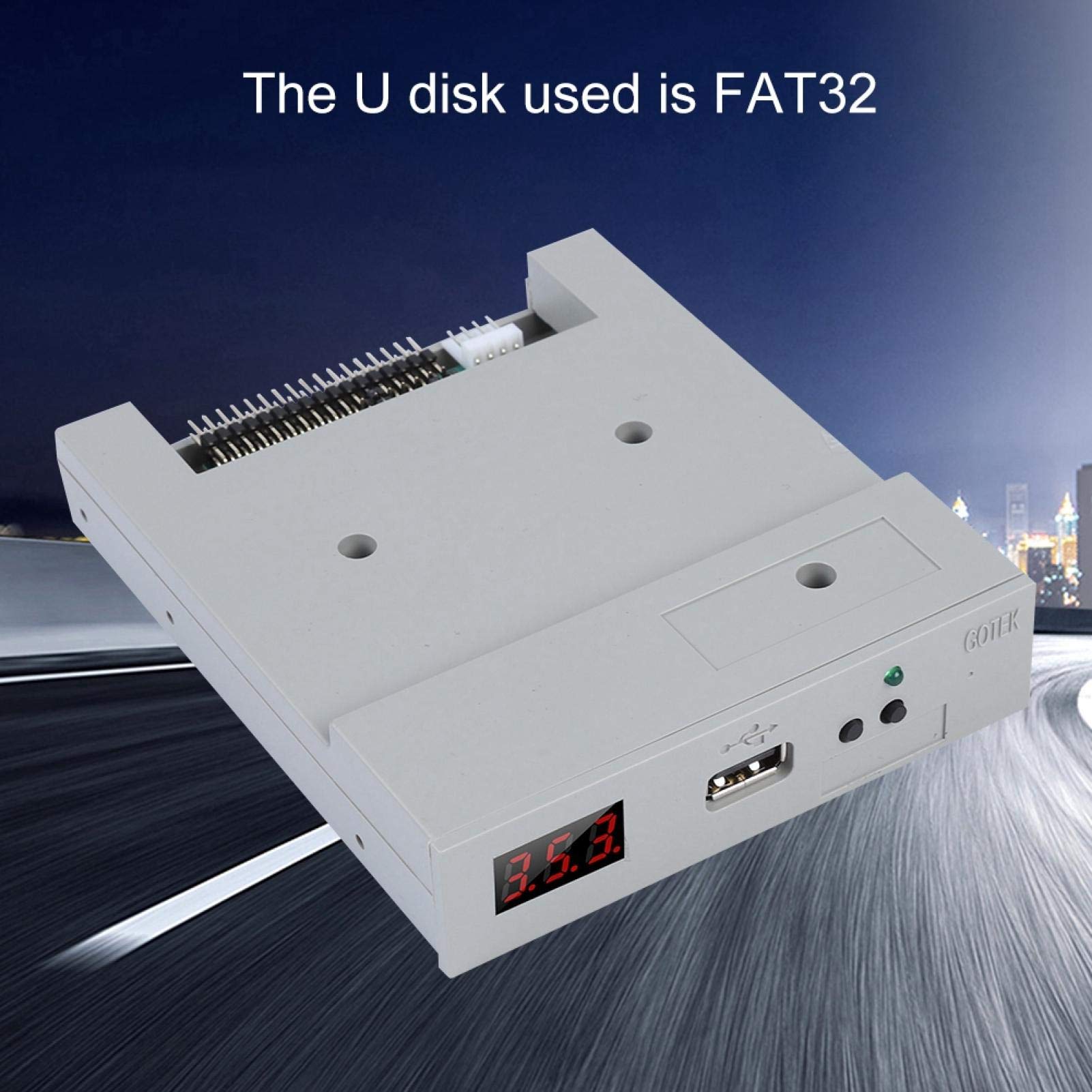 Byged USB Emulator Floppy, SFR1M44-U100 3.5in 1.44MB USB SSD Floppy Drive Emulator, 5V DC, Plug and Play.