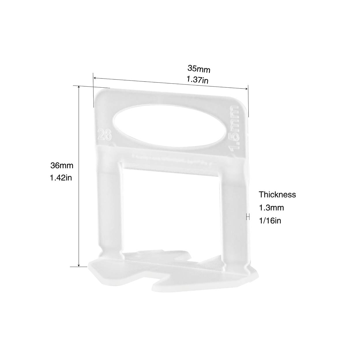1/32" Tile Leveling System Clips 2000 pcs DIY Tiles Leveler Spacer, Tile Leveling System For Ceramic Tiles and Stone, Easy Installation (2000, 1/32")